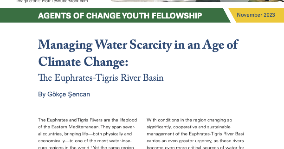 Managing Scarcity in the Euphrates-Tigris River Basin in the Age of ...